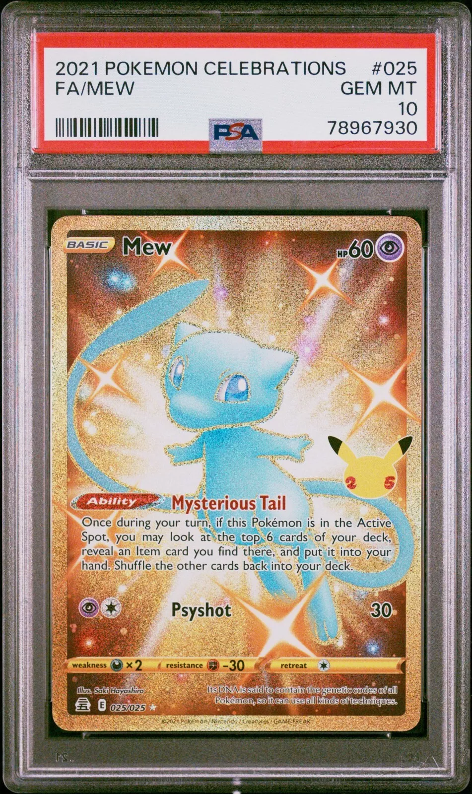 PSA 10 Mew 025/025 Pokemon Celebrations 25th Anniversary English Secret ...